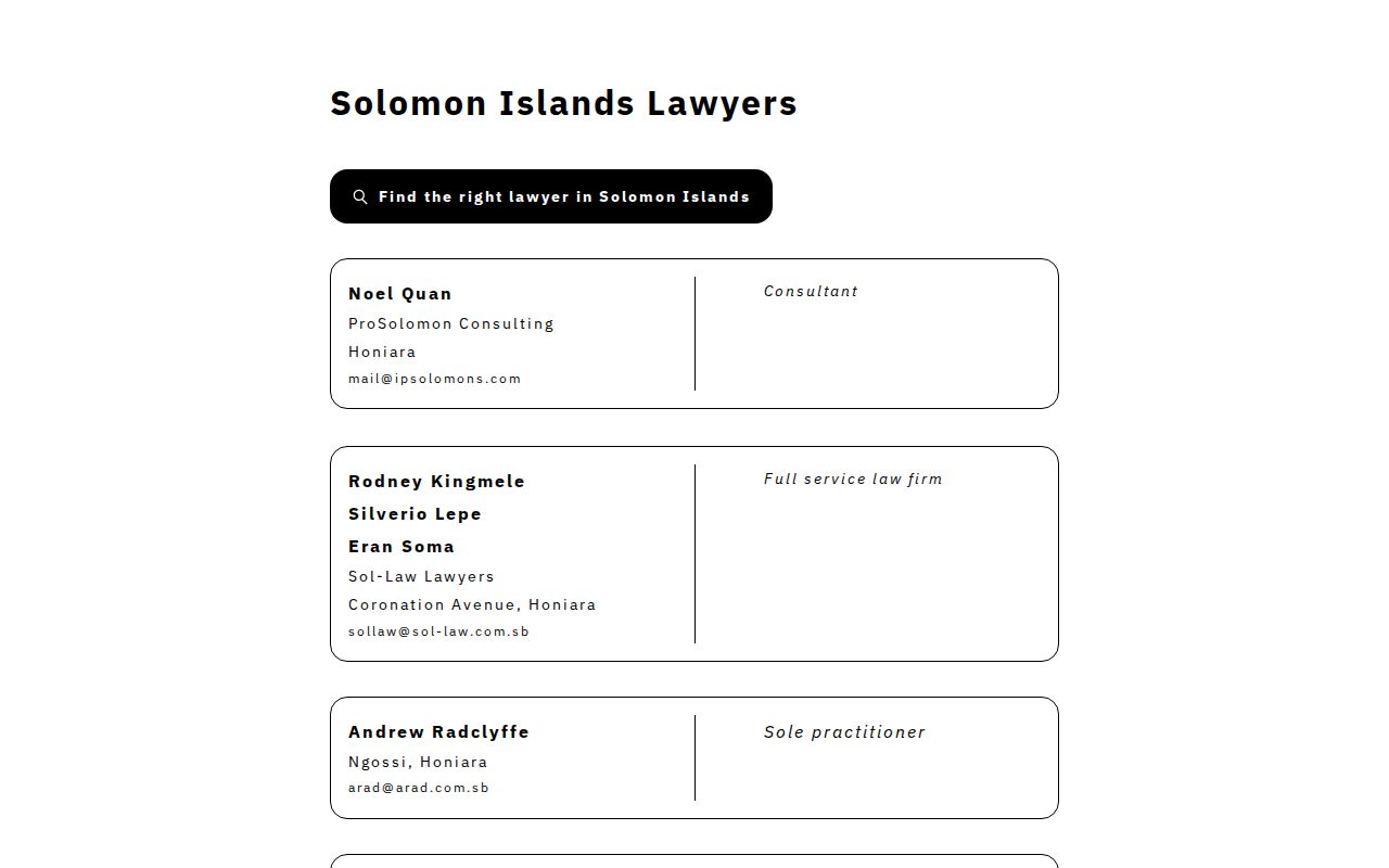 Solomon Islands Lawyers
